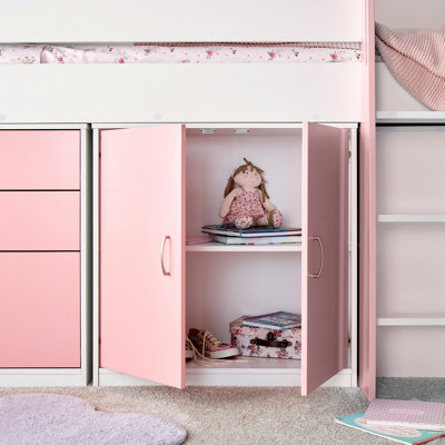 Lacy Pink Storage Mid Sleeper Bed