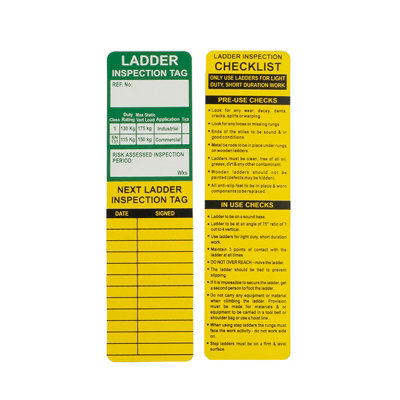 Ladder Inspection Safety Tags - Pack of 50 - Durable Compliance Tags ...