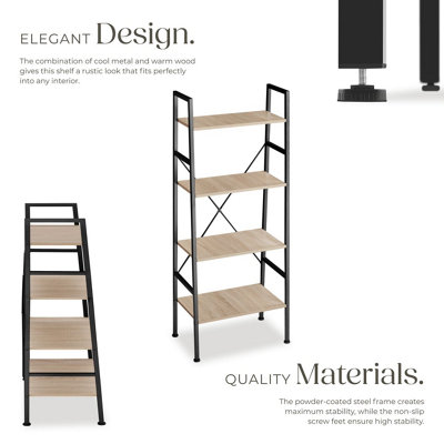 Ladder Shelf Newcastle - industrial style, with 4 shelves - industrial ...