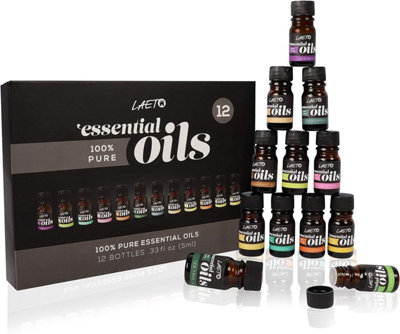 Laeto Ageless Aromatherapy 5ml 12 Pack of Mixed Fragrance Essential ...