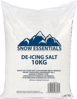 Laeto Snow Essentials White Rock Salt Grit - 10kg Bag