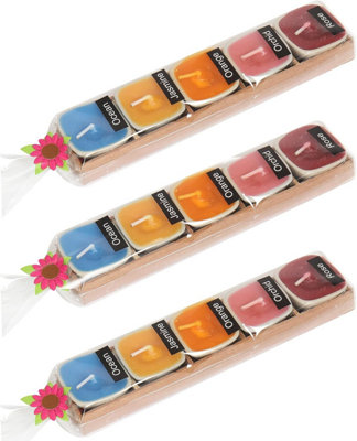 Laeto x3 Pack of 5 Square Round Shaped Scented Candles | DIY at B&Q