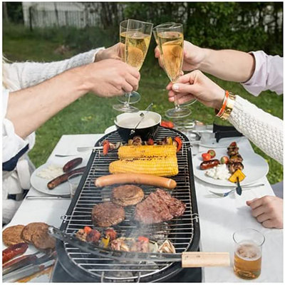 Lakeland Large Family Social Grill Tabletop Charcoal Barbecue