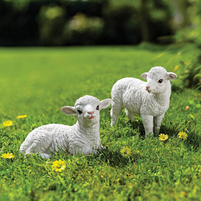 Lamb Garden Ornament, Weatherproof Polyresin, Realistic Spring Lamb ...