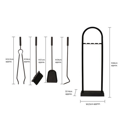 Lambeth Fireside Companion Set Shovel Brush Poker Tongs 4 Piece Fire ...
