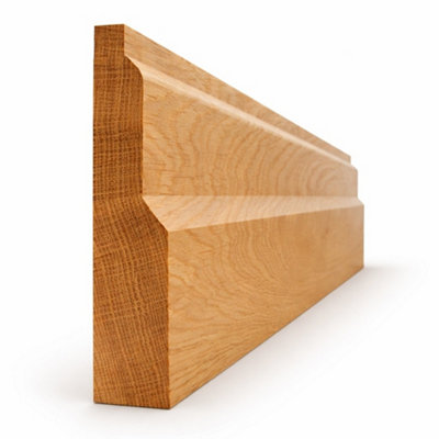 Lambs Tongue European Oak Skirting Board (Unoiled) - 197mm (H) x 19mm ...