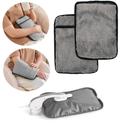Lambswool Fleece Electric Hot Water Bottle Rechargeable Heat Pad Hand ...
