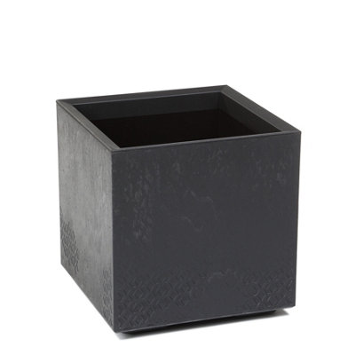 Lamela™ Karo Black Concrete Square Planter, Stone Effect Resin Outdoor ...