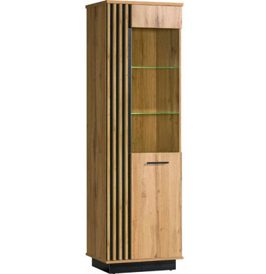 Lamelo LA2 Tall Display Cabinet - Elegant Showpiece in Oak Wotan ...
