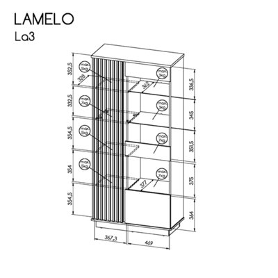 Lamelo LA3 Tall Display Cabinet - Spacious and Stylish in Oak Wotan ...