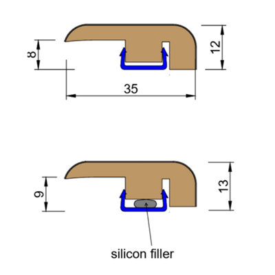 Laminate Wood Flooring MDF End Edge Threshold Trim Long 2.4m Length ...