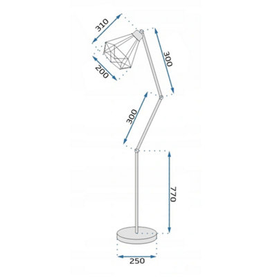 LAMP TOOLIGHT APP540-1F RENO BLACK 137X25X137CM