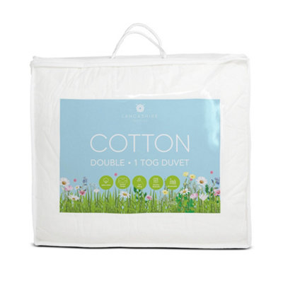 Lancashire Textiles 1tog Cotton Double Duvet Anti-Allergic Lightweight ...