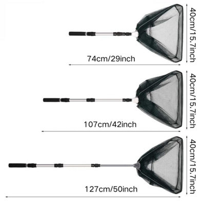 Landing Net Folding Telescopic Fishing Extending Pole Fly Trout Carp ...