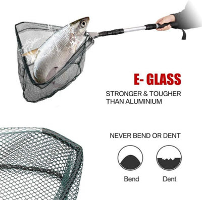 Landing Net Folding Telescopic Fishing Extending Pole Fly Trout Carp ...