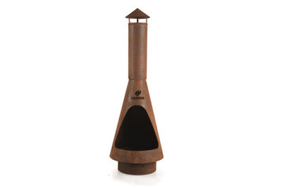 LANDMANN Garden Chiminea - Corten Steel | DIY at B&Q