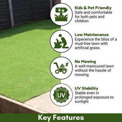 Landscape 45mm Outdoor Artificial Grass, Pet-Friendly Fake Grass ...