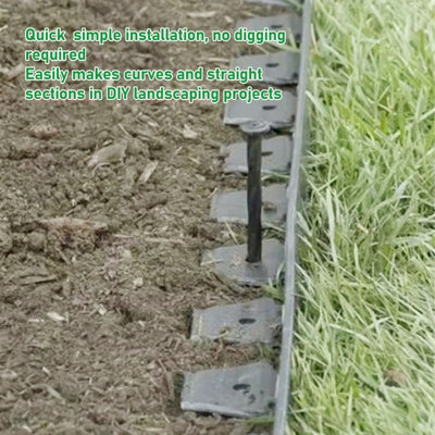 Landscape Edging:15Spikes PE Garden Border for Flower Beds and Lawn Edging