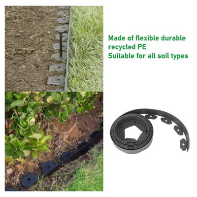 LANDSCAPE EDGING KIT: 15 SPIKES FOR PE GARDEN EDGING IN FLOWER BEDS AND ...