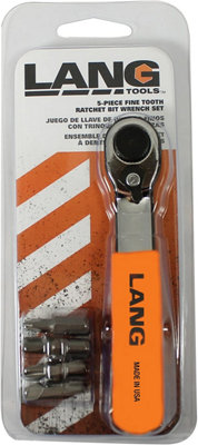 Lang Tools 5Pc Ratchet Fine Tooth Bit Wrench Set