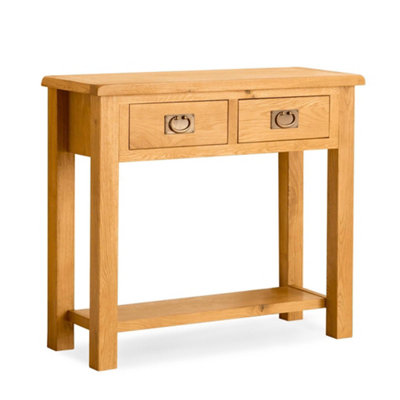 Lanner Oak 85cm Console Table with Drawers - By Roseland Furniture