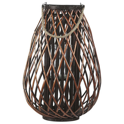Lantern KIUSIU Willow Wood 60 cm Brown