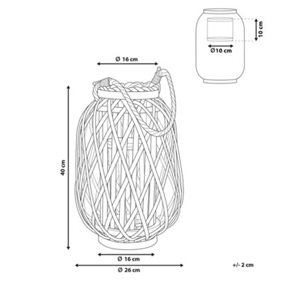 Lantern MAURITIUS Wood Natural