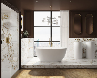 Lanyon Stone Freestanding Column Basin 850 - Gloss White