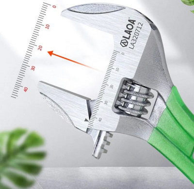 LAOA WIDE OPENING JAWS ADJUSTABLE WRENCH 150MM LONG, SOFT GRIP HANDLE