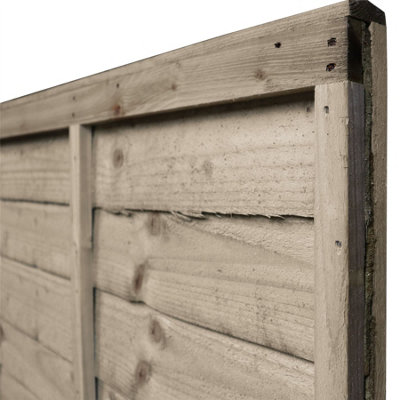 Lap Garden Fence Panel (Pack of 5) 6ftx1ft W:183cm x H:30cm Pressure ...