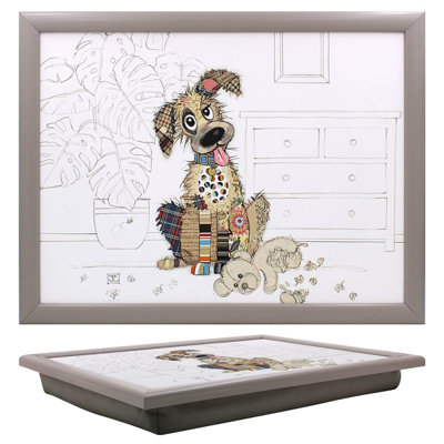 LAP TRAY WITH BEAN BAG MURPHY MUTT BUG ART SOFT CUSHIONED LAPTOP ...
