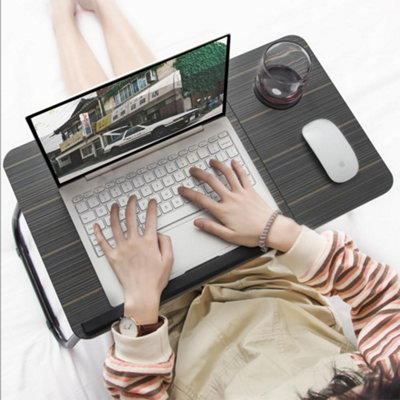 Laptop Bed Table Computer Notebook Desk Stand with Foldable Legs & Cup ...