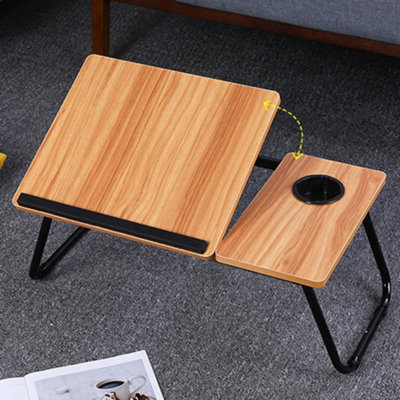 Laptop Bed Table Computer Notebook Desk Stand with Foldable Legs & Cup ...
