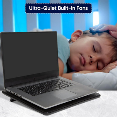 Laptop Cooling Pad 3 Ultra Quiet Fans Adjustable Height Setting Gaming ...