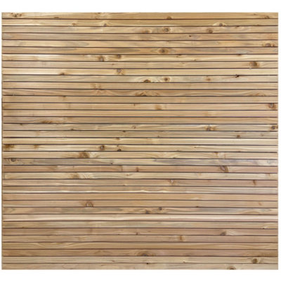 Larch Slatted Fence Panels - Horizontal - 1800mm Wide x 1800mm High ...