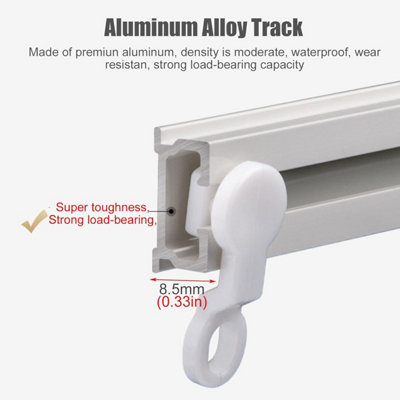 Large 100cm Dual-Purpose Curtain Track Nano Silent Slide Rod for Wall ...