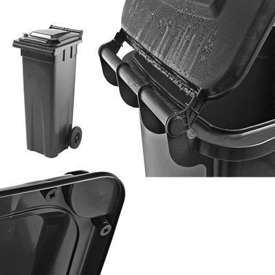 Large 140 Litre Grey Coloured Outdoor Council Wheelie Bins Complete ...