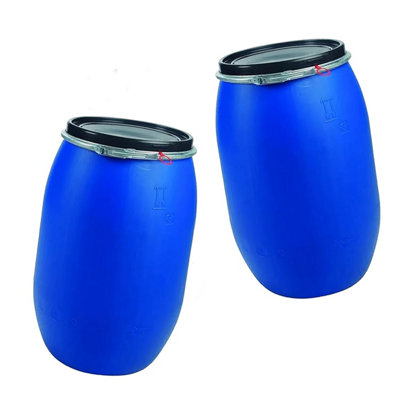 Large 150L Plastic Blue Open Top Food Grade Keg Barrel Storage Drums ...