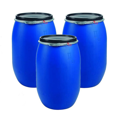 Large 150L Plastic Blue Open Top Food Grade Keg Barrel Storage Drums ...