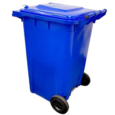 Large 240 Litre Blue Coloured Outdoor Council Wheelie Bins Complete ...