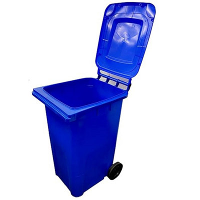 Large 240 Litre Blue Coloured Outdoor Council Wheelie Bins Complete ...