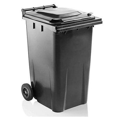 Large 240 Litre Grey Coloured Outdoor Council Wheelie Bins Complete ...