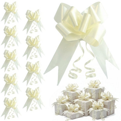 Large 30mm/3cm Ribbon Pull Bows Ivory for All Occation Decoration ...