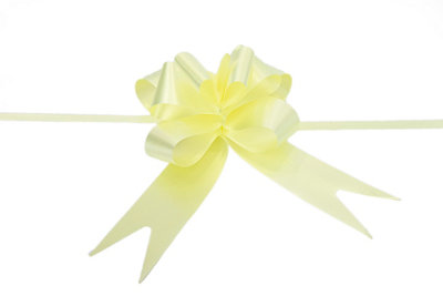 Large 30mm/3cm Ribbon Pull Bows Light Yellow for All Occation ...