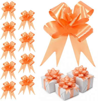 Large 30mm/3cm Ribbon Pull Bows Orange for All Occation Decoration ...