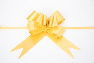 Large 50mm/5cm Ribbon Pull Bows for All Occation Decoration , Gold, 30PK