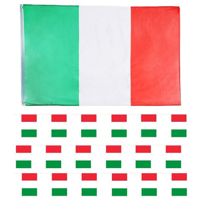 Large 5ft x 3ft Italian Flag & Bunting - Pack of 1