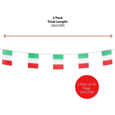 Large 5ft x 3ft Italian Flag & Bunting - Pack of 2