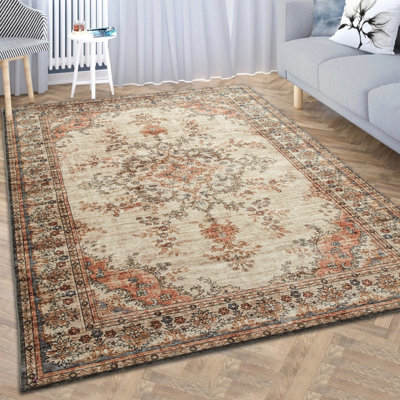Large Area Rugs For Bedroom Kitchen Carpet Nonslip Oriental Floral ...