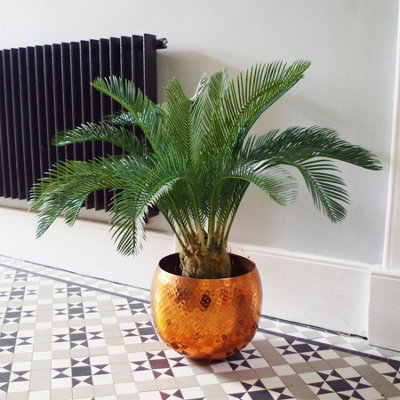 Large Artificial Palm Tree 80cm Cycas Realistic Plant Leaf Design UK ...